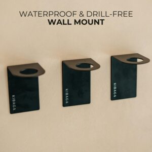 Stylish Shampoo and Conditioner Dispenser Set of 3 for Wall Mount - Modern Drill Free 21oz Shower Soap Bottles with Labels - Easy Refill Body Wash Dispensers for an Instant Bathroom Decor Upgrade