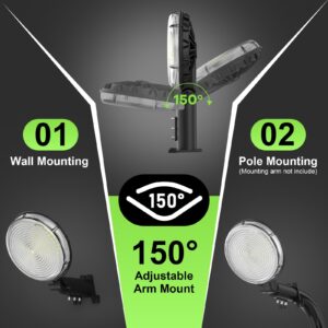 Karjoefar LED Barn Light, 70W 8000LM Dusk to Dawn Outdoor Lighting with Photocell 6500K Daylight, IP65 Waterproof Adjustable Angle Outdoor Security Flood Lights for Barn Backyard Garage