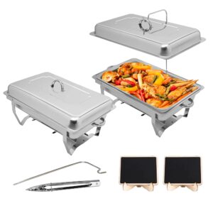 kbrxnd buffet servers and warming tray (2 pack) - food warmers for parties, chafing dishes for buffet