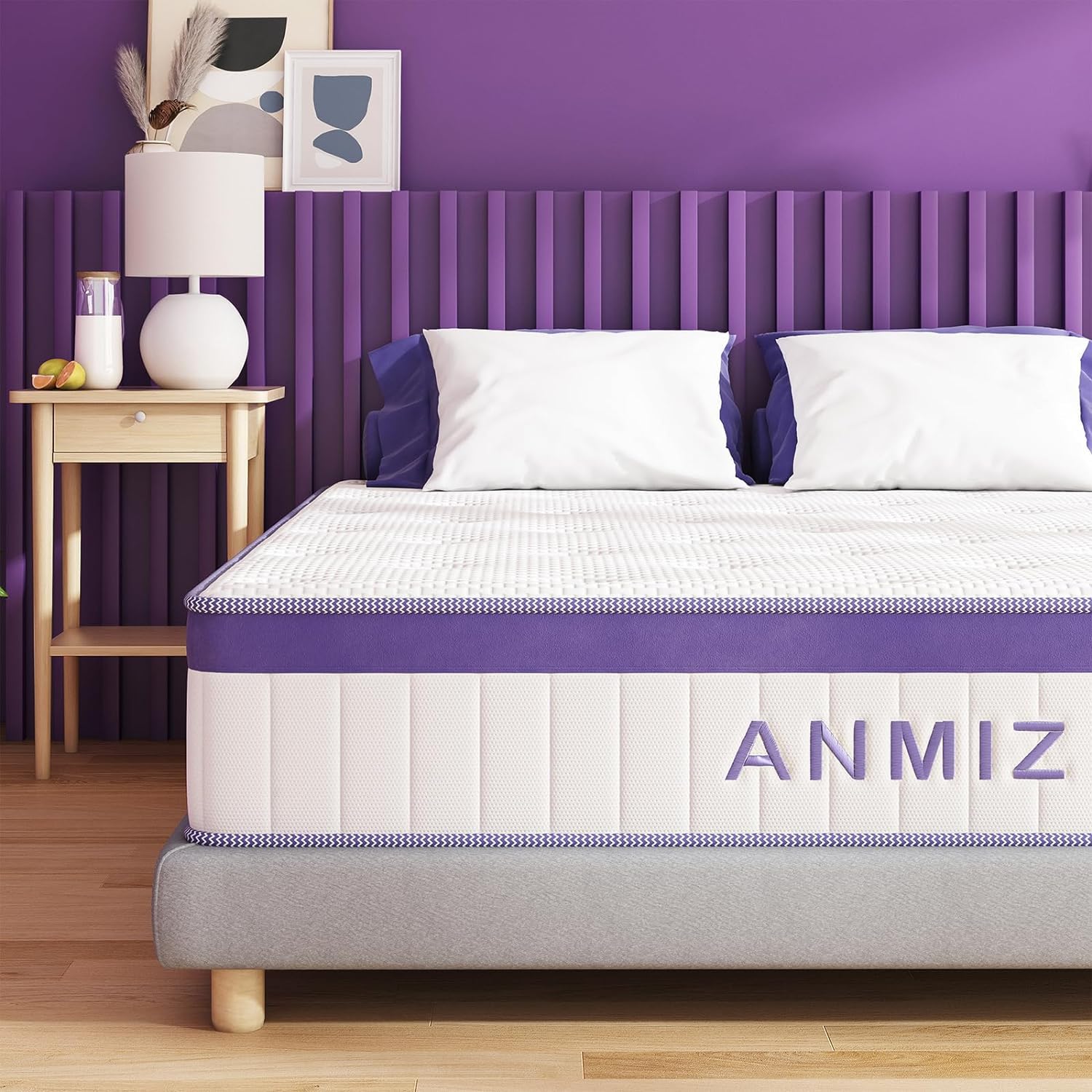 ANMIZ Full Size Mattress, 12 inch Hybrid Memory Full Foam Mattress in a Box, Double Mattress Medium Firm and Pocket Spring, Sleep Supportive & Pressure Relief, 12 inch Full Mattresses (75"x54"x12")