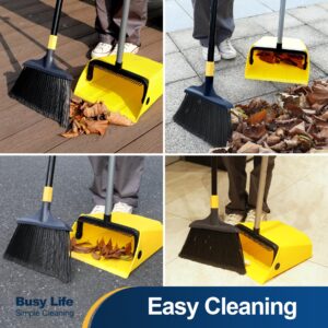 Yocada Commercial Dustpan with Comb Outdoor Indoor for Courtyard Garage Lobby Mall Market Floor Home Kitchen Room Office Pet Hair Rubbish 2PCS