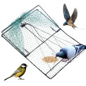 bird trap outdoor hunting trap bird nets camping hunting cage tools cage trap,sturdy upgraded version of the breeding hunting animal traps for birds pigeons chinken duck pheasant (18x20 inches)