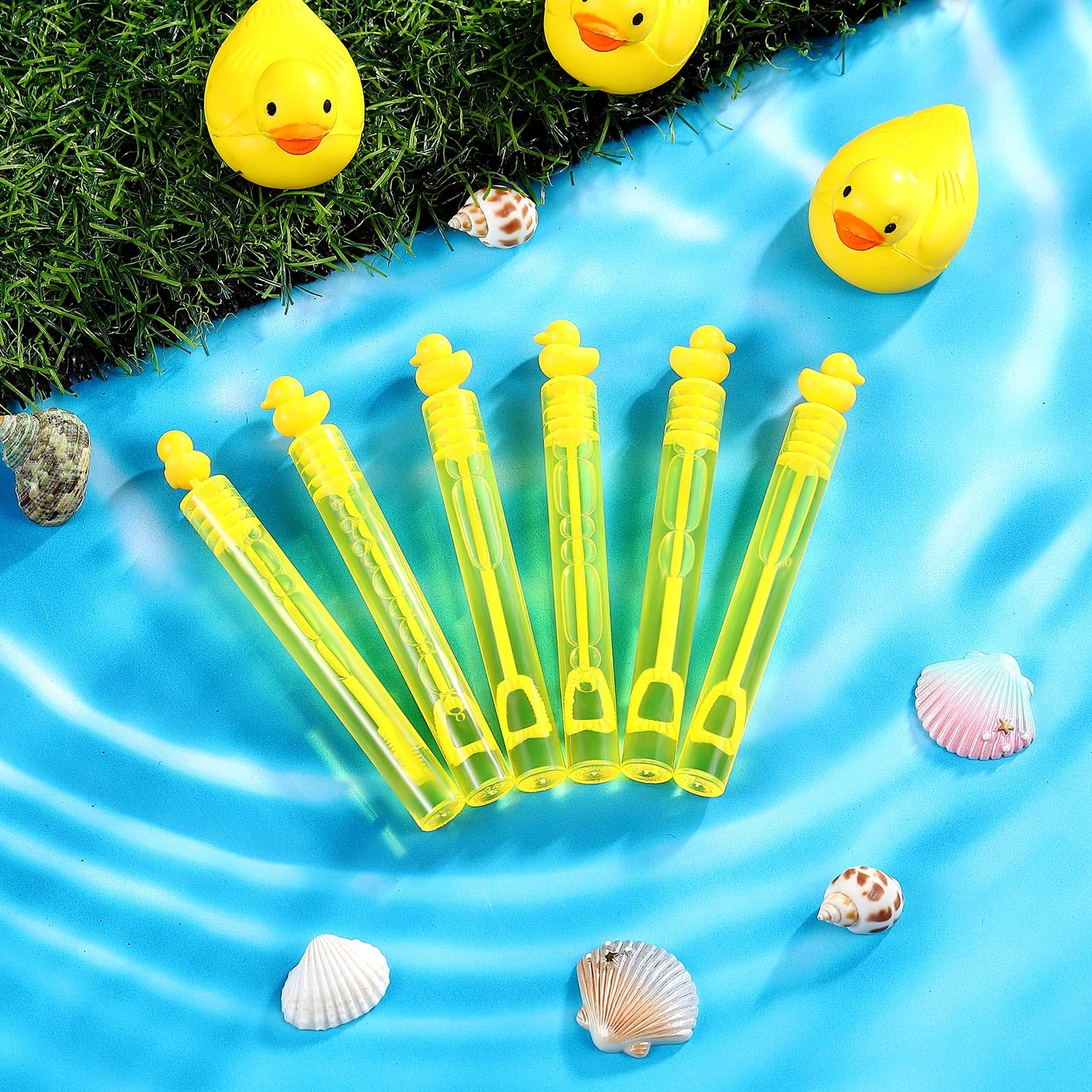 Foilswirl 50 Pcs Duck Bubbles Party Favors for Kids Yellow Duck Mini Bubble Wand Bubble Blowing Sticks Bulk for Summer Birthday Party Supplies Bath Time Gifts Carnival Prizes