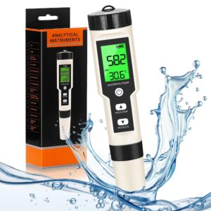 hydrogen water tester 4 in 1 ph,h2,orp&temp,ph meter orp meter hydrogen tester for water with atc & backlight,accurate hydrogen water ppb/ppm meter,water testing kits for drinking water quality