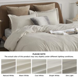 Bedsure Linen Duvet Cover Oversized Queen Size - Soft Double Brushed Duvet Cover for Kids with Zipper Closure, 3 Pieces, Includes 1 Duvet Cover (98"x98") & 2 Pillow Shams, NO Comforter