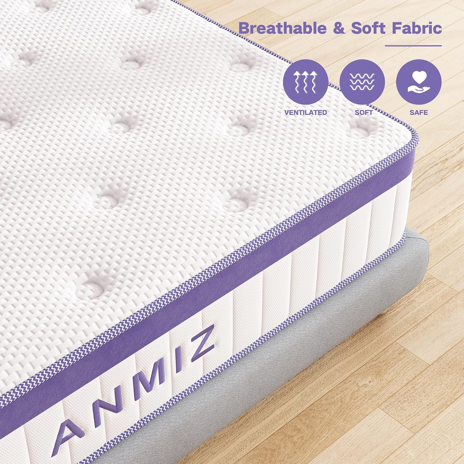 ANMIZ Full Size Mattress, 12 inch Hybrid Memory Full Foam Mattress in a Box, Double Mattress Medium Firm and Pocket Spring, Sleep Supportive & Pressure Relief, 12 inch Full Mattresses (75"x54"x12")