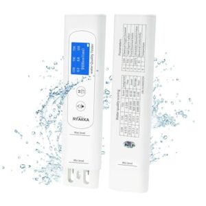 ryakka drinking water quality tester, 6-in-1 tds meter digital water tester| toc,cod,tds,uv275,ec & temp | organic contamination | lab grade | well, tap, water purifier & outdoor water quality (white)