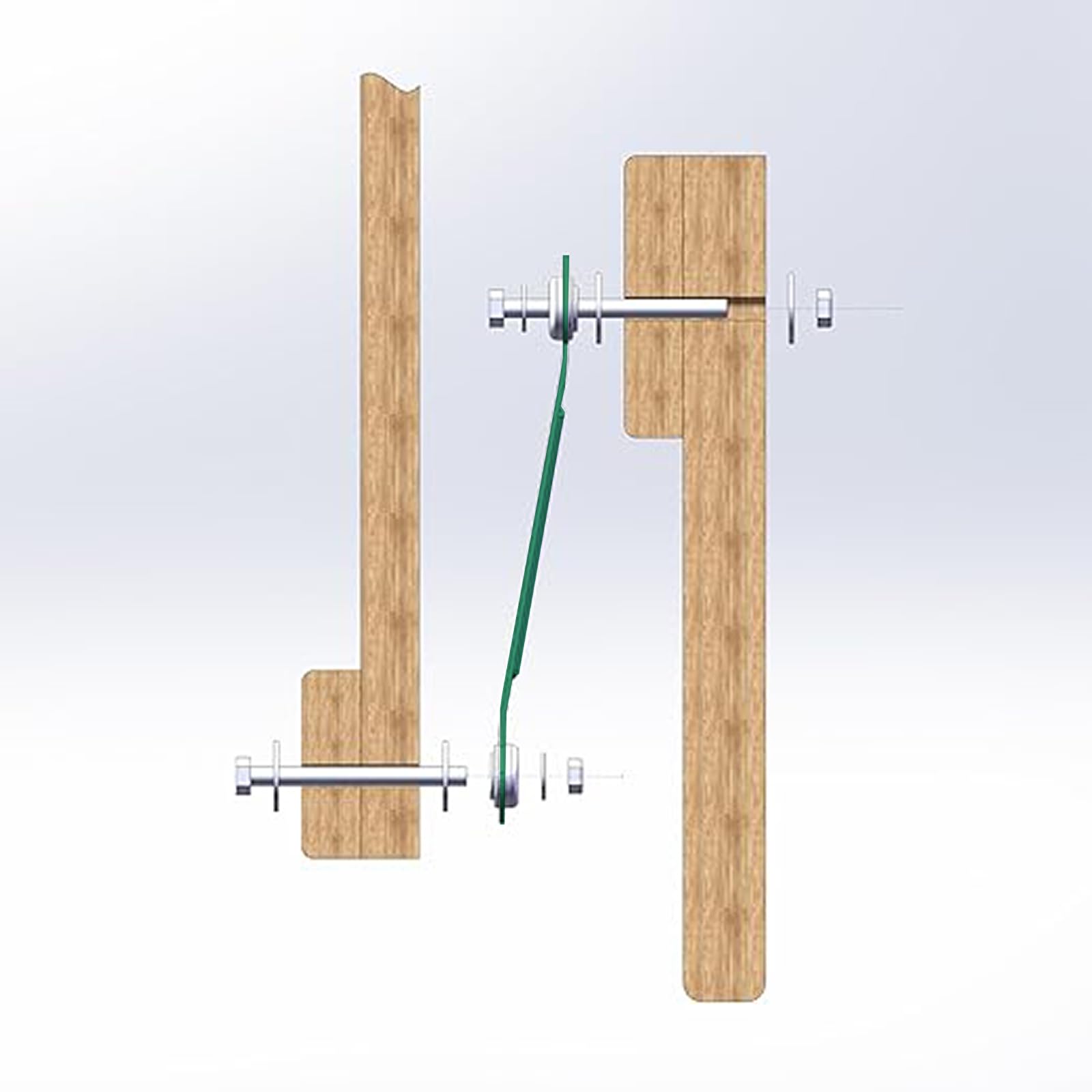 Glider Bearing Arm Bracket Replacement Hardware Rocker Parts, 9 Inch Overall Length, 7-1/2 Inch Between Mounting Holes, 4 Pack Patio Glider Parts Rocker for Outdoor Glider and Garden Bench,Green