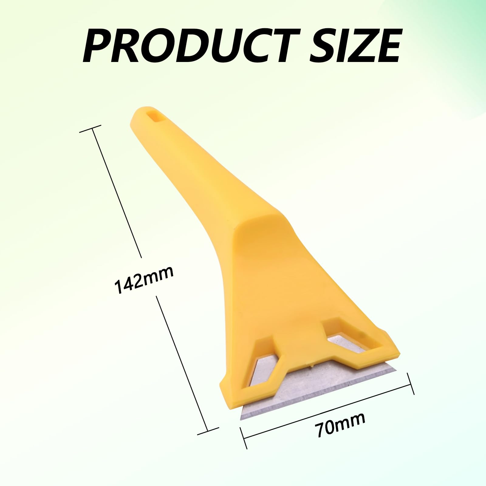 YAFIYGI Glass Scraper Heavy Duty Window Paint Scraper Plastic Razor Blade Scrapers Knife Tool for Stains Paints Putty Glue Residue Wallpaper Mud Windshields Removing Remover Cleaner(Yellow)