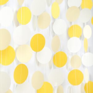 yellow-white women-birthday party-decorations garland streamers - 52ft lemon baby shower graduation hanging banner,sunflower classroom pastel backdrop decor huglony