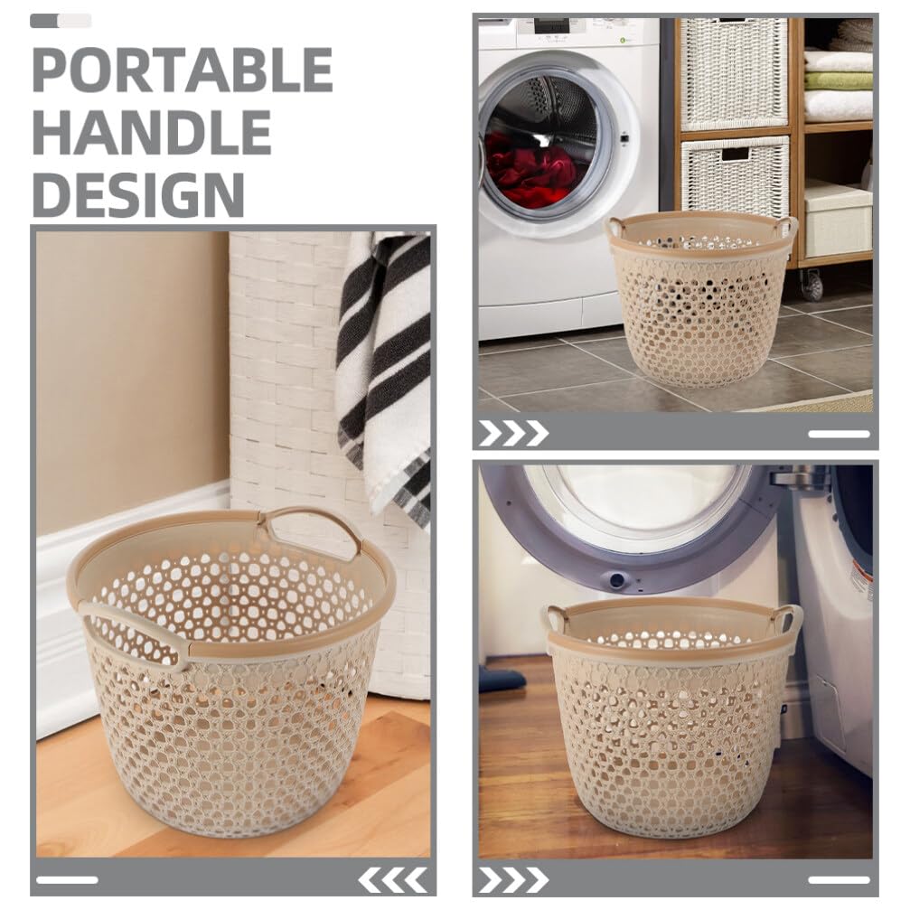 PRETYZOOM Flexible Laundry Basket Plastic Clothes Hamper with Handle Hollow Out Dirty Clothes Hamper Laundry Hamper Storage Bin Sundries Organizer for Bedroom Bathroom