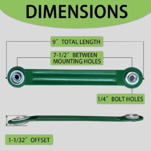 Glider Bearing Arm Bracket Replacement Hardware Rocker Parts, 9 Inch Overall Length, 7-1/2 Inch Between Mounting Holes, 4 Pack Patio Glider Parts Rocker for Outdoor Glider and Garden Bench,Green