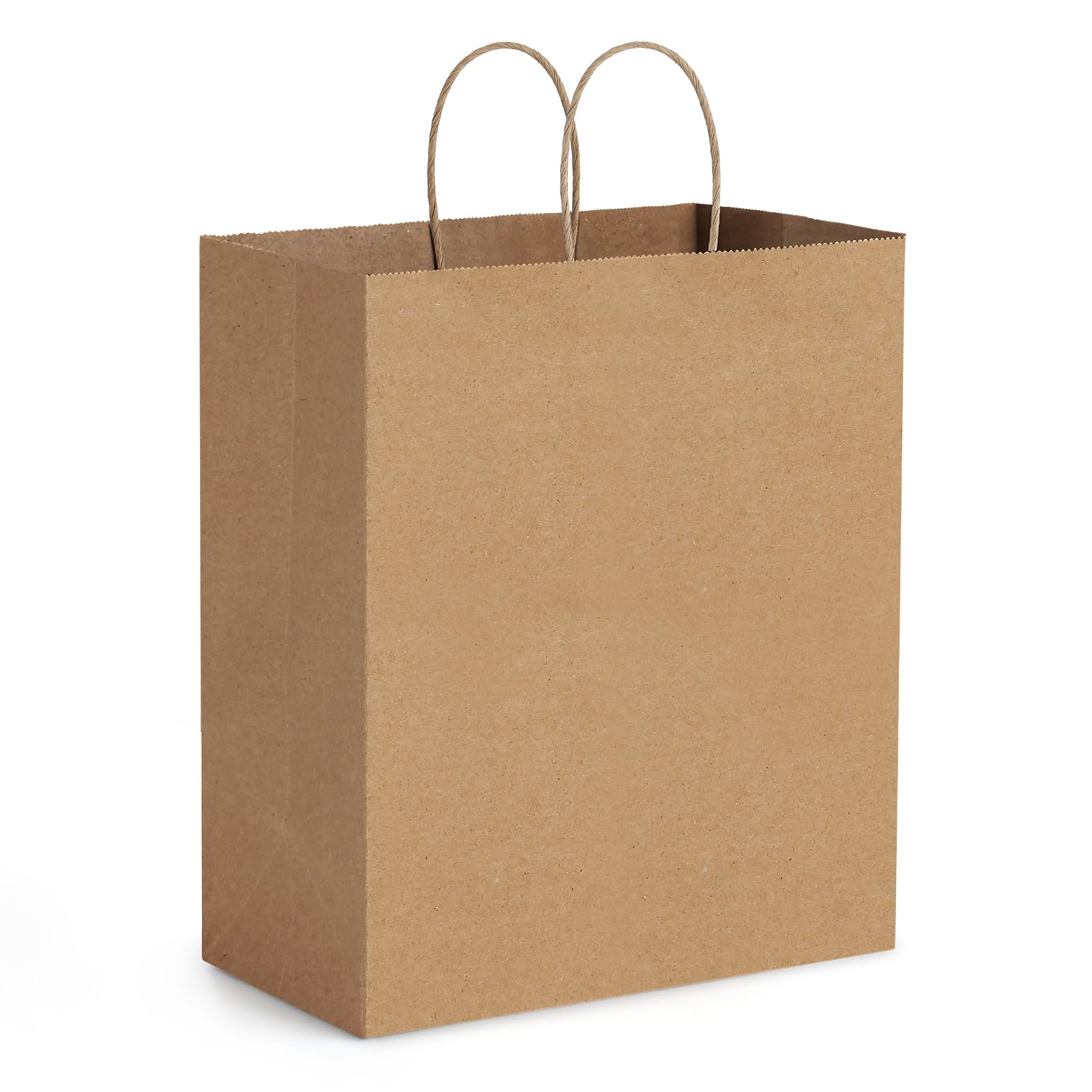 BagDream 10x6 3/4x12 Paper Bags 50Pcs Brown Paper Bags with Handles, Kraft Shopping Bags, Merchandise Retail Bags, To Go Bags for Takeout Containers, Wider-gusset Recycled Paper Gift Bags Bulk