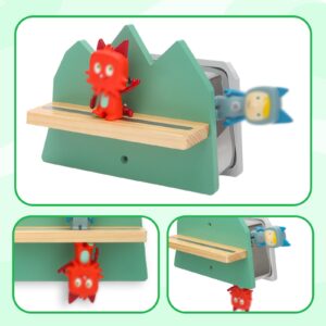 Taladad for Tonie Shelf Tonies Figures Storage,Magnetic Wooden Floating Shelves Compatible with Tonie Box Player Character for Children Room (Hill)