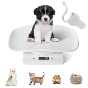 digital small animals scales for weighing with tape measure, puppy whelping scale weigh your kitten, rabbit with high precision, multifunction electronic baby scales for small dogs