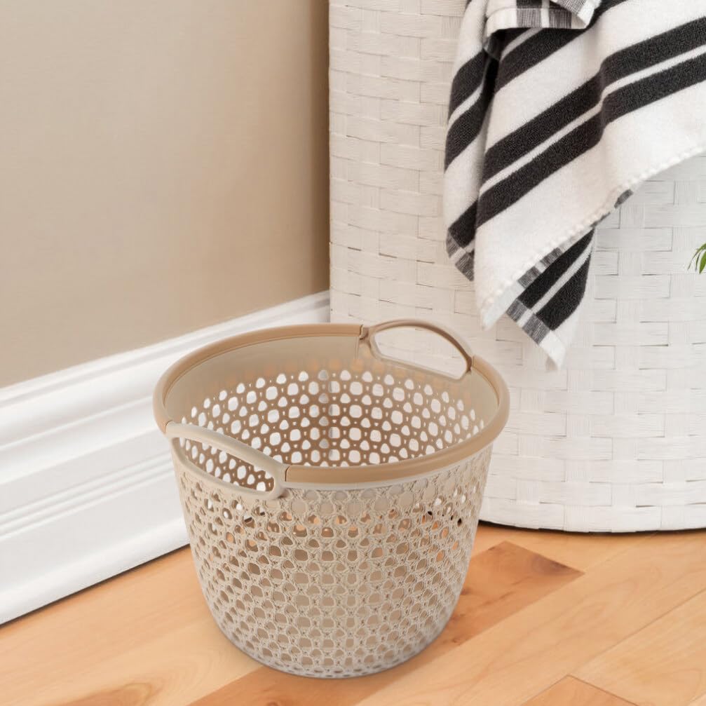 PRETYZOOM Flexible Laundry Basket Plastic Clothes Hamper with Handle Hollow Out Dirty Clothes Hamper Laundry Hamper Storage Bin Sundries Organizer for Bedroom Bathroom