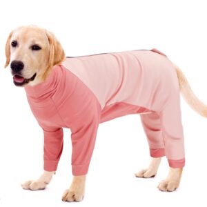 koeson dog surgery suit female spay, long sleeve recovery suit for dogs after surgery, soft dog surgery recovery suit pet onesie for abdominal wounds anti licking dog cone alternative pink