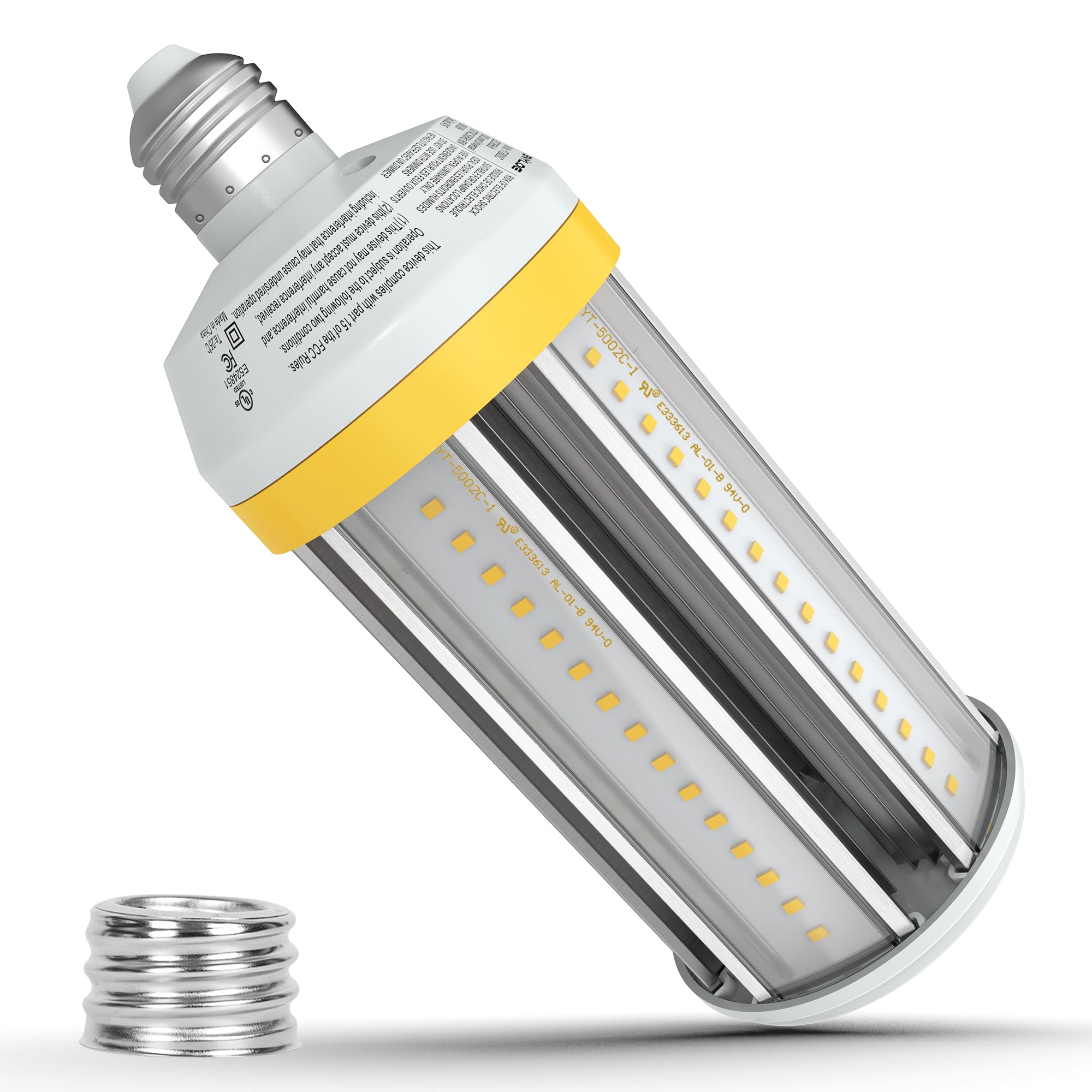 Snyloe 38W LED Corn Light Bulb, 5000LM 5000K Daylight, E26/E39 Base, Super Bright, Equivalent to 500W HPS, Suitable for Outdoor, Indoor, Garage, Factory, Yard, YT-5002