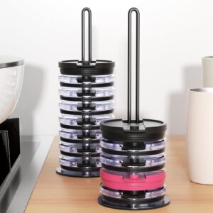 songsoso 2 pack tumbler lid organizer: cup lid organizer - each vertical storage up to 11 lids for yeti/stanley/simple modern cup lids.