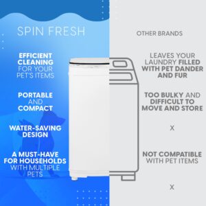 ​​Pet Forge Spin Fresh Compact Washing Machine for Pet Items - Fully Automatic Portable Washer with 8 Pounds Capacity Top Load Spin Mini Washer for Pet Hygiene