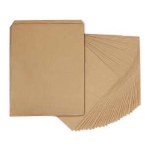 bagdream 10x13 flat paper bags 100pack kraft brown paper bags for prints, craft, cards, small business, package, wrapping, gift bags