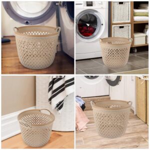 PRETYZOOM Flexible Laundry Basket Plastic Clothes Hamper with Handle Hollow Out Dirty Clothes Hamper Laundry Hamper Storage Bin Sundries Organizer for Bedroom Bathroom