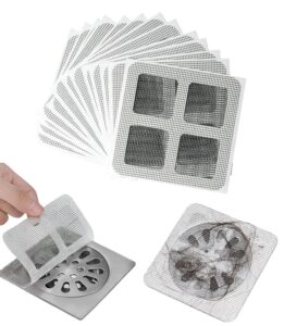 yuerui disposable shower drain hair catcher mesh stickers, disposable shower drain hair catcher, drain mesh cover, bathroom, laundry, kitchen, bathtub, sink, for human & pet (30pcs)