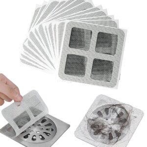 YUERUI Disposable Shower Drain Hair Catcher Mesh Stickers, Disposable Shower Drain Hair Catcher, Drain Mesh Cover, Bathroom, Laundry, Kitchen, Bathtub, Sink, for Human & Pet (50Pcs)