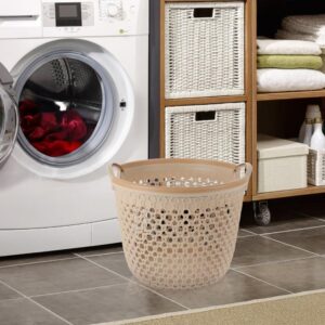 PRETYZOOM Flexible Laundry Basket Plastic Clothes Hamper with Handle Hollow Out Dirty Clothes Hamper Laundry Hamper Storage Bin Sundries Organizer for Bedroom Bathroom