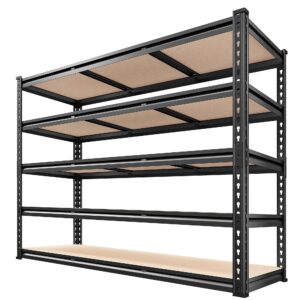 reibii 48.2''w garage shelving heavy duty storage shelves 3000lbs heavy duty shelving 72''h adjustable metal shelves for garage storage rack industrial shelf utility rack, 48.2''w x72''h x 24''d