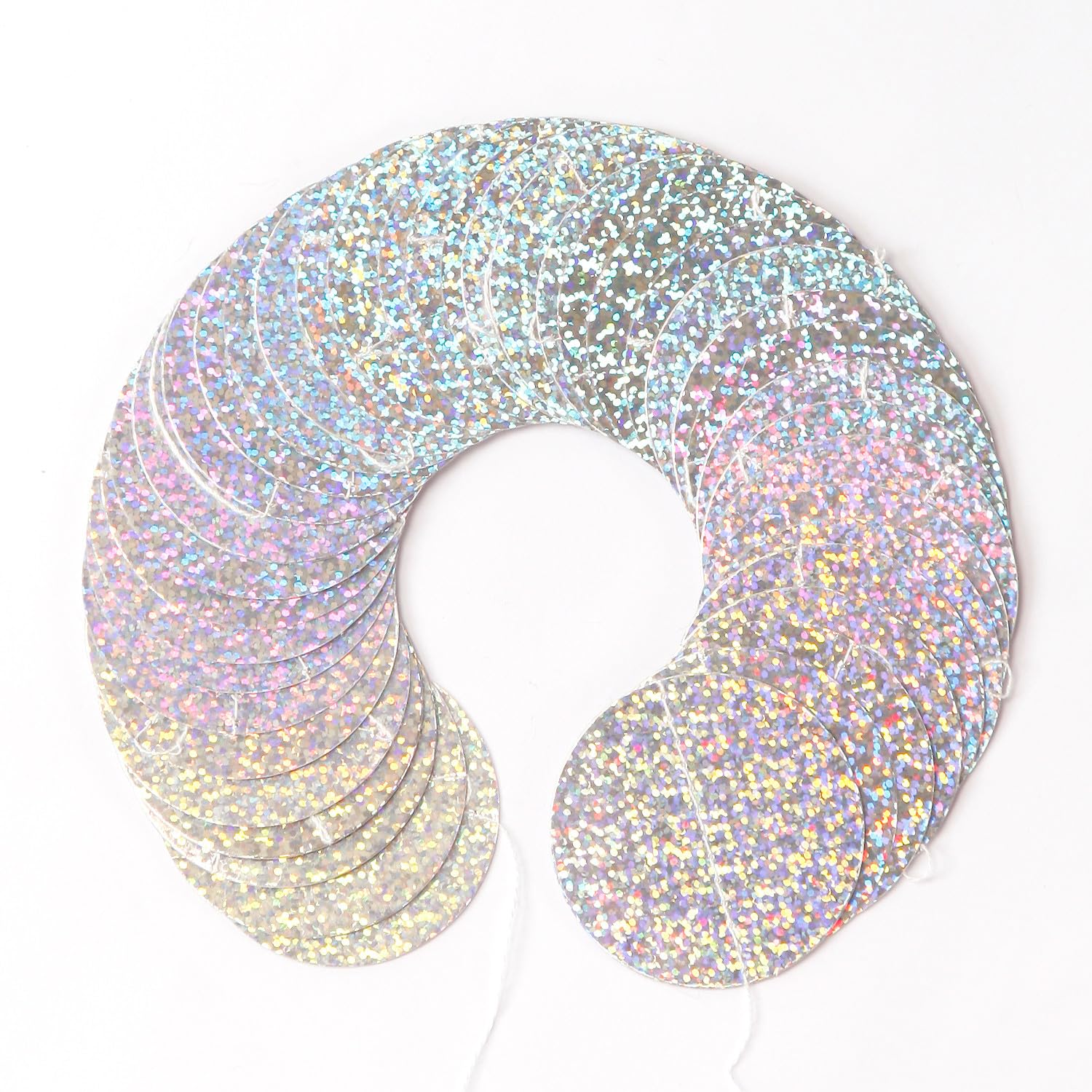 Iridescent Disco-Holographic Party-Decorations Garland Streamers - 52Ft Birthday Bachelorette Hanging Banner Decor,Engagement Valentines Dance Classroom Glitter New Years Christmas Backdrop Huglony