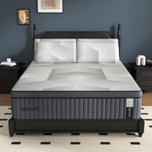 twin xl mattress, diglant 14 inch hybrid mattress, plush feel soft memory foam twin xl size mattress in a box and pocket springs, balance support & pain-relief, certipur-us certified, 100 night trials