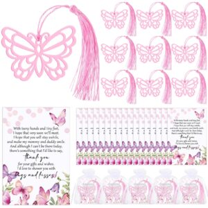 humyoun 50 sets baby shower favors for guests bulk 50 metal book marks butterfly bookmarks 50 mini thank you cards 50 organza bags for baby shower guests souvenirs reading lover gifts