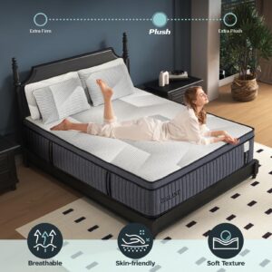 Twin XL Mattress, DIGLANT 14 Inch Hybrid Mattress, Plush Feel Soft Memory Foam Twin XL Size Mattress in a Box and Pocket Springs, Balance Support & Pain-Relief, CertiPUR-US Certified, 100 Night Trials