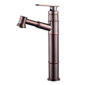 kmzshpjny creative pull-out antique retro bath mixer tap high platform telescopic waterfall washbasin tap single lever single hole kitchen fuller faucet handshower deck mounted