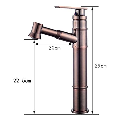 KMZSHPJNY Creative Pull-Out Antique Retro Bath Mixer Tap High Platform Telescopic Waterfall Washbasin Tap Single Lever Single Hole Kitchen Fuller Faucet Handshower Deck Mounted