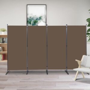 JVVMNJLK Indoor Room Divider, Portable Office Divider Room Divider Wall Divider Screen 4 Panel, Folding Partition Privacy Screen Walls Dividers for Room Separator 136" W x 71.3" H, Brown