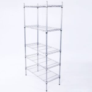 GODECOR 5-Tier Wire Shelving Unit Height Adjustable Metal Shelf, Ideal for Kitchen, Office, Laundry (29.1" L x 13.4" W x 59.1" H), Silver Gray