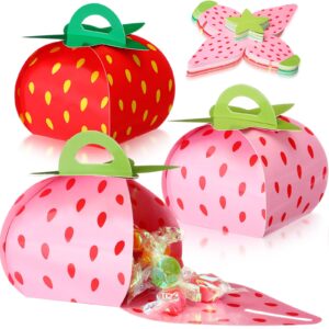 taobary 36 pieces strawberry party favor boxes strawberry candy treat box 3d mini goodie bag strawberry gift boxes strawberry party decorations supplies for summer themed birthday baby shower party