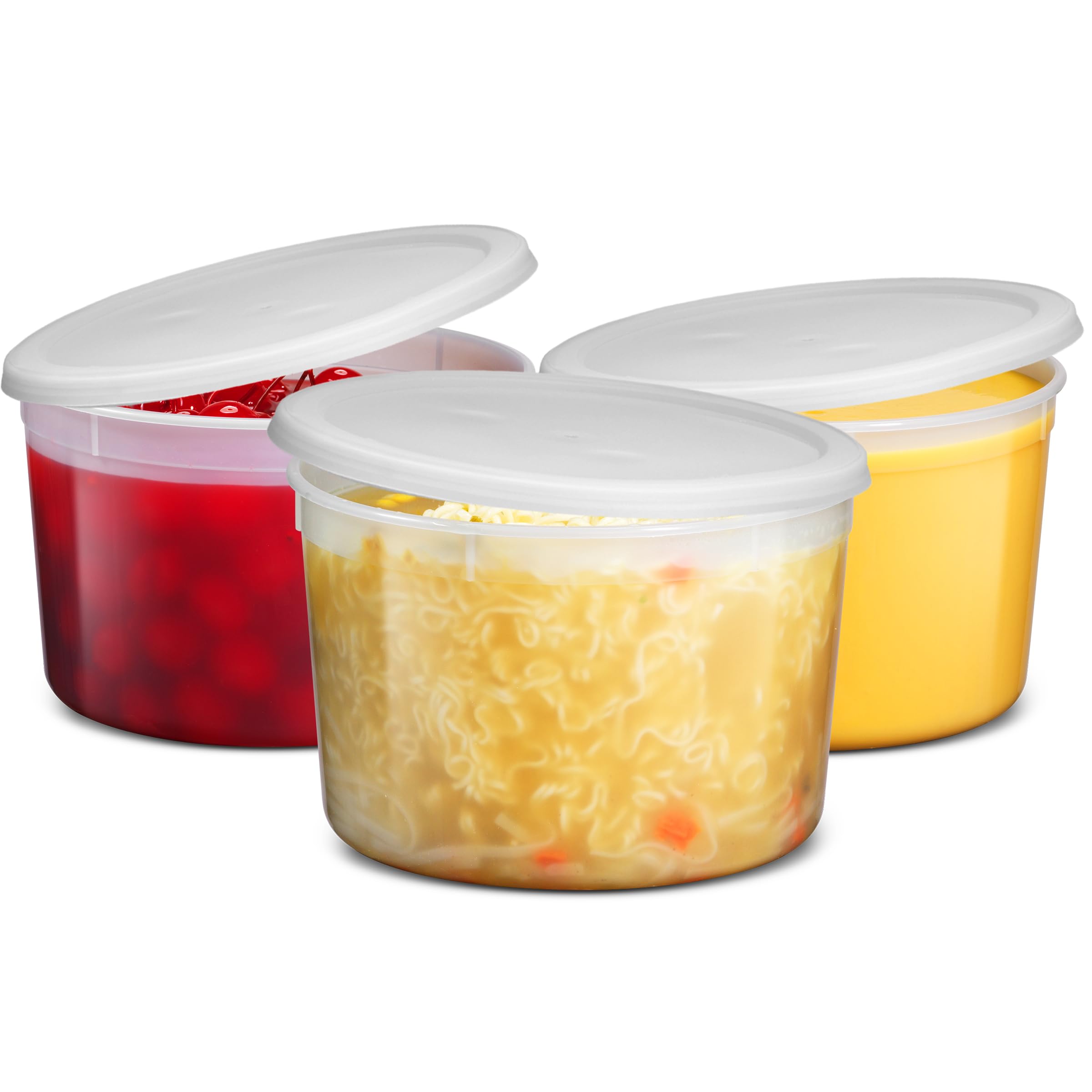 JoyServe 64 oz Plastic Containers with Lids - (Pack of 6) Food Storage Containers Half Gallon Round Plastic Deli Container with Leak-Proof Lid, BPA-Free, Freezer, Dishwasher & Microwave Safe