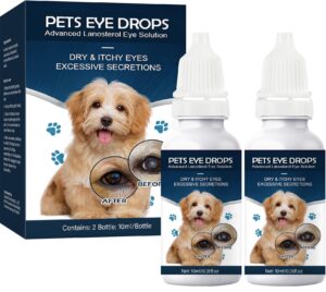 cataract drops for dogs, dog eye drops, improve vision clarity, improve eye vision and cataracts(2 x 10 ml)