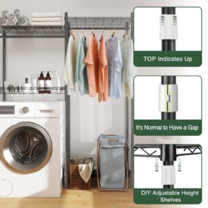 Over Washer And Dryer Shelves,Laundry Room Storage For Hanging Towels And Drying Clothes,Over The Washer And Dryer Storage Shelf,Laundry Room Organization