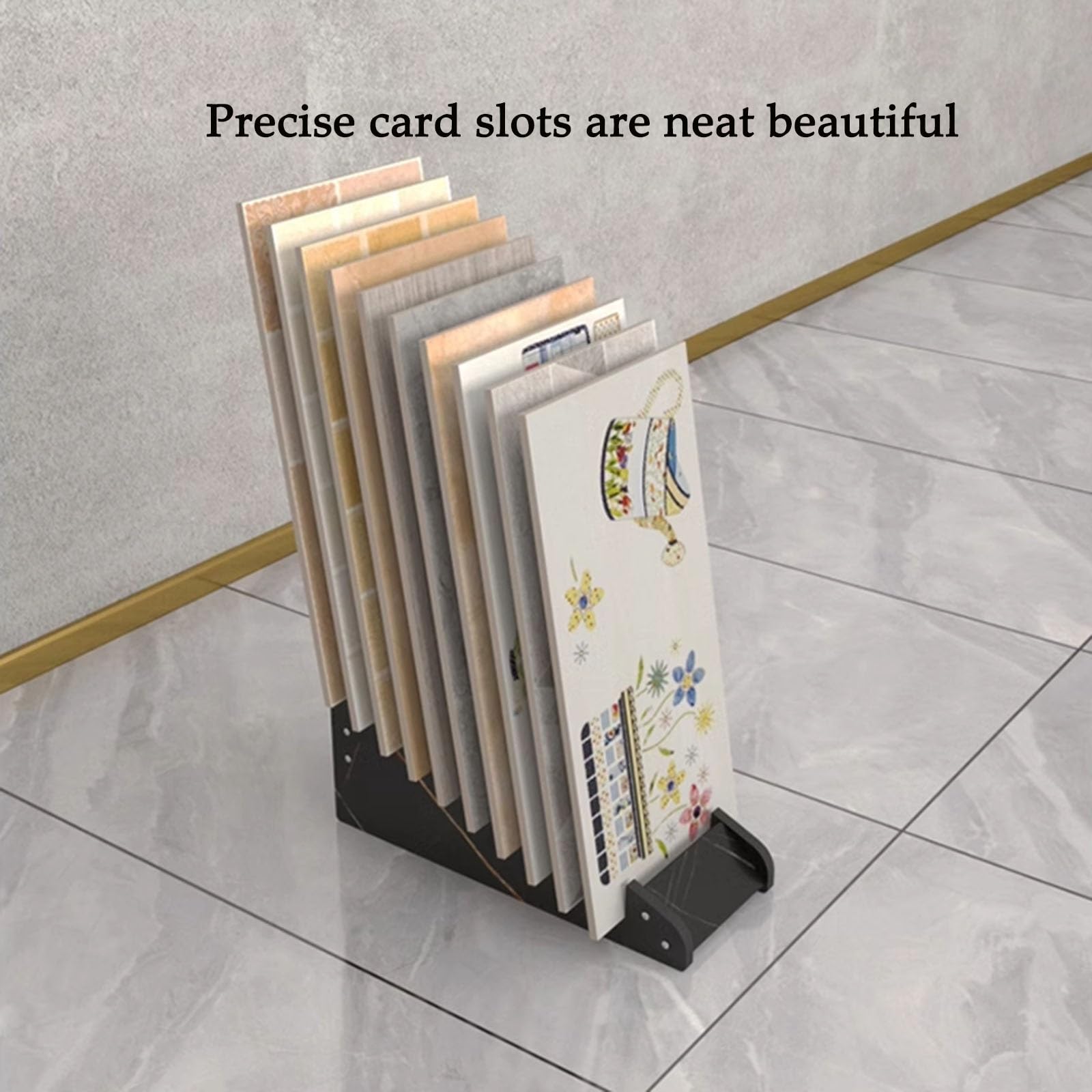 Floor Tile Display Stand, Sample Storage Rack, Wooden Plate Display Stands, Oblique Insertion Display Rack, for Craft Shows Retail Stores ( Size : 43x59x45cm/17x23.2x17.7in )