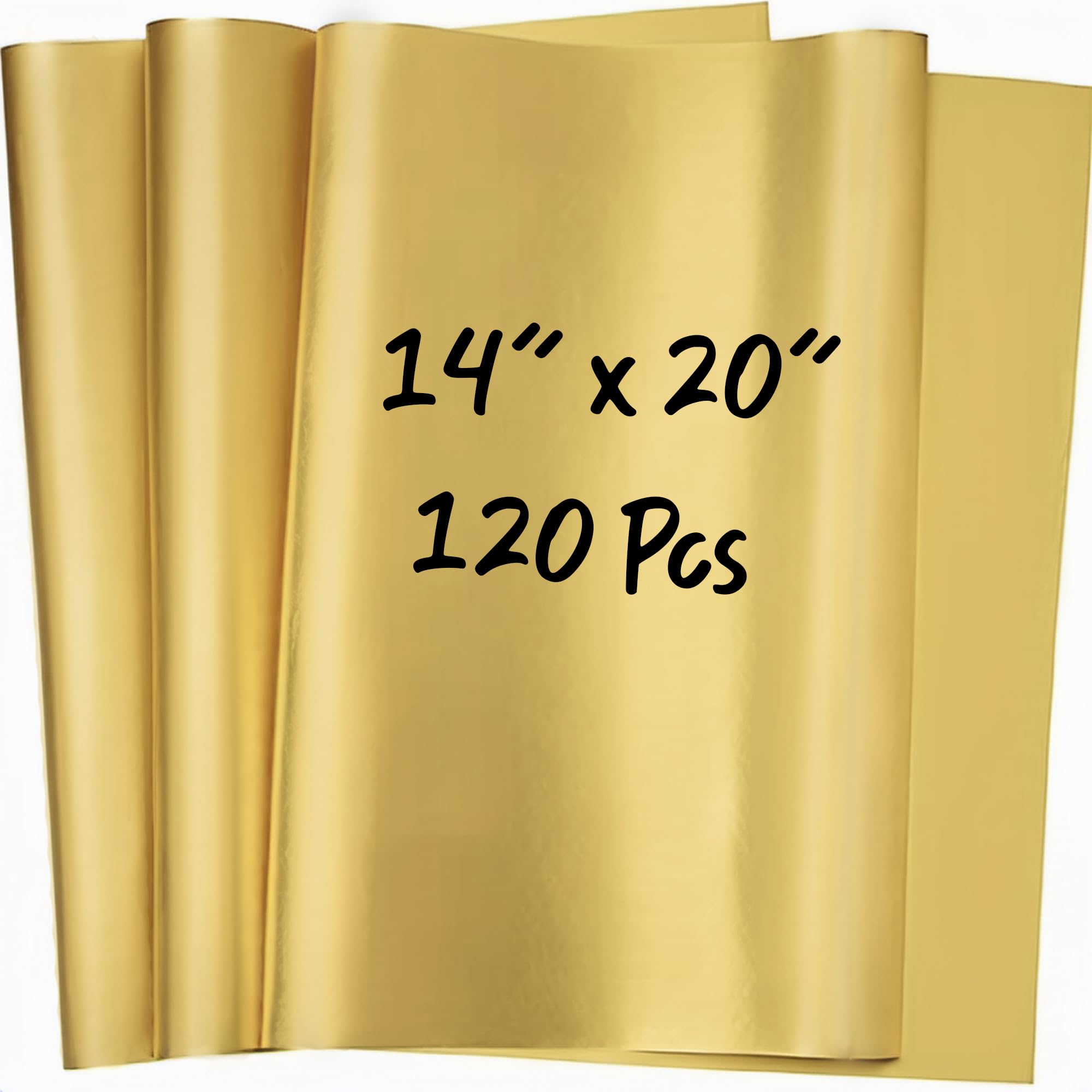 SANZIX 120 Sheets Gold Tissue Paper for Gift Bags 14" x 20" - Metallic Gold Tissue Paper Bulk, Ideal for Gift Wrapping, Craft Projects, Gold Party Decor, and Gold Wedding Decor DIY Artworks Flower Decoration Crafts Birthday Festival