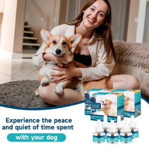 Dog Calming Diffuser Refills, 6 Pack Dog Calming Pheromones Diffuser for Dog Pheromones Calming Refill, 120 Days Anxiety Relief Stress Appeasing Pheromone Diffuser Calm Dog, Fits All Common Diffuser