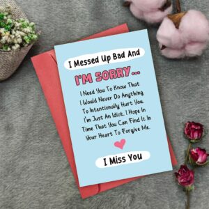 Funny Poem Apology Card for Him Her, I Messed Up Card for Man Woman, Forgive Me Card for Friends Family, Miss You Card, I Messed Up Bad And I'm Sorry