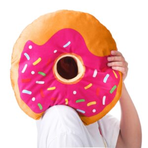 glikceil 1 pack donut piercing pillow for ear pain 12.6 inch ear pillow for side sleeping pink donut pillow for ear with sprinkles doughnut stuffed cushion with hole for side sleeper chair party decor