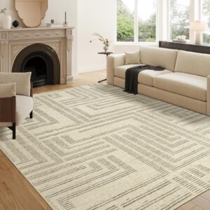 9x12 area rugs for living room machine washable rug distressed indoor carpet rug ultra soft area rug for bedroom dining room playroom office(maze)