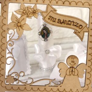 Elegant Wood Box 5pc Our Lady Guadalupe Charm Rhinestone Mi Bautizo Baptism Gift Set Rosary Candle Communion Espanol Nina Nino Favor Bible Velas Recuerdos