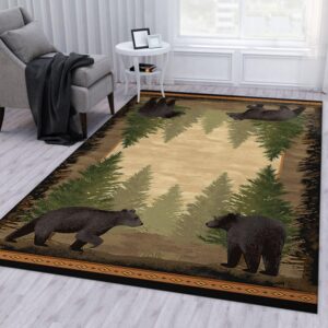 Bear Rug Pine Cone Area Rug Native American Rug rustic rugs for living room bear rugs for living room deer skin rugs for cabin rustic cabin lodge rugs carpet room decor 3x5 4x6 5x8 5,2x9 Full Size14